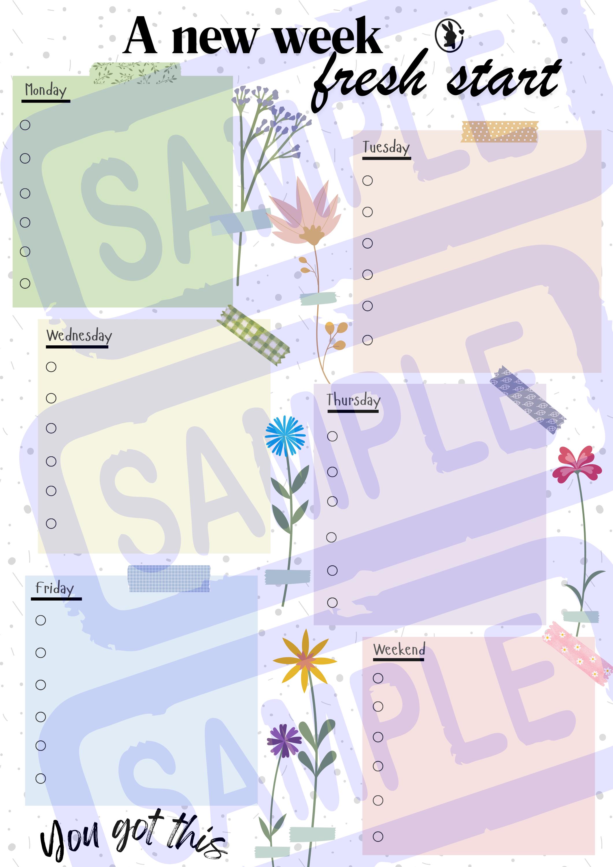 Printable Weekly Planner | Post-it Note Theme | Digital Download | A4 ...
