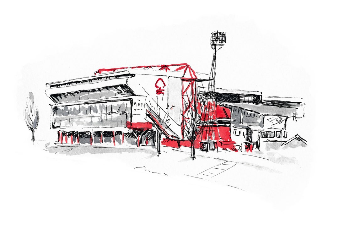 Nottingham Forest City Ground Watercolour Print A4 - Etsy UK