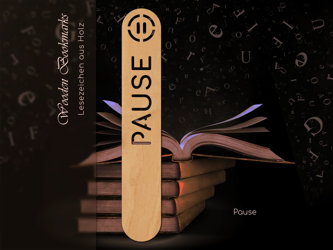 Bookmark Made of Sustainable Wood With Pause Pattern - Etsy UK