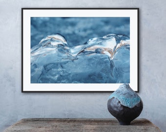 Blue Ice. Abstract White and Blue Photography Canvas Print, Large ...