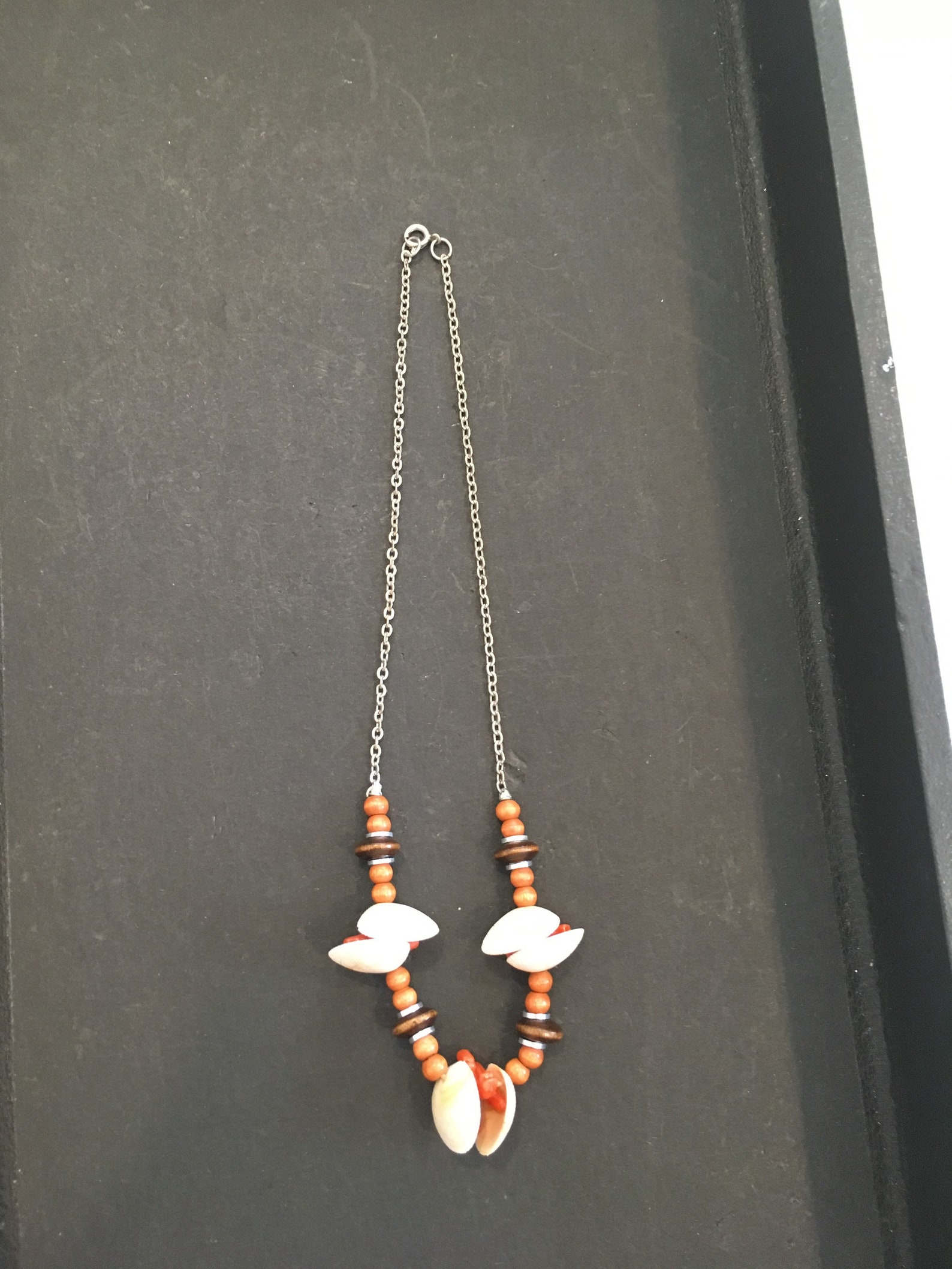 Handmade Seashell Beaded Necklace - Etsy