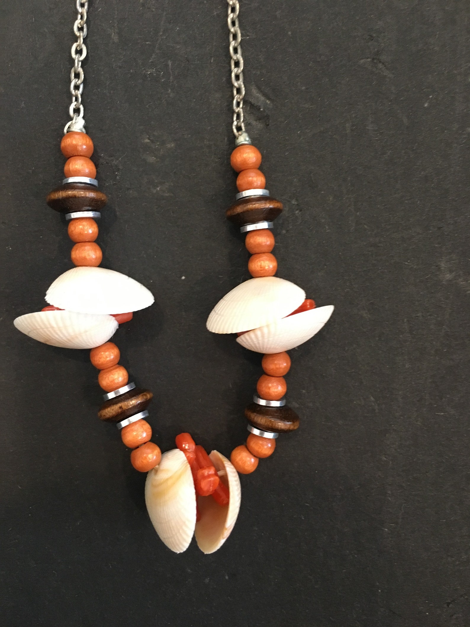 Handmade Seashell Beaded Necklace - Etsy