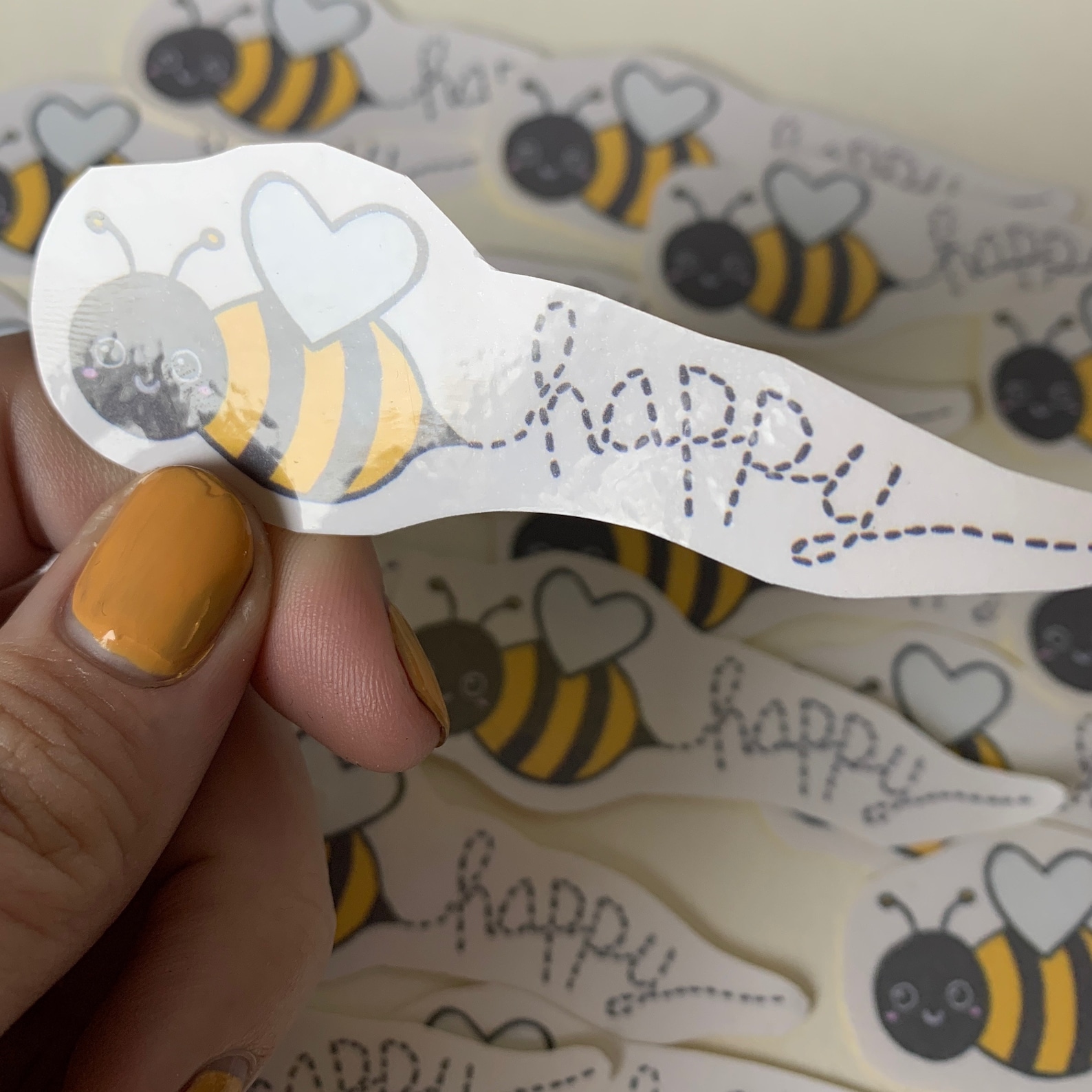 Pegatina Abeja Feliz | | laminado Pegatinas | | hecho a mano Alegre ...