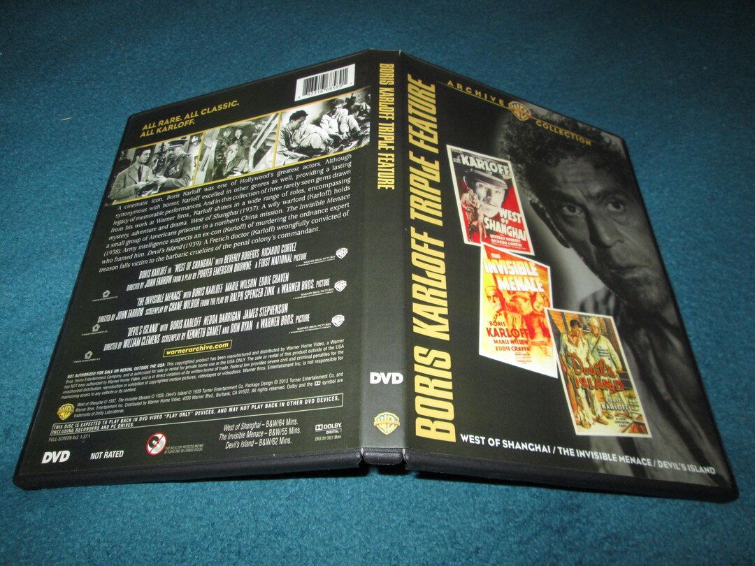 Boris Karloff -triple Feature DVD Archive Collection on Warner Brothers ...