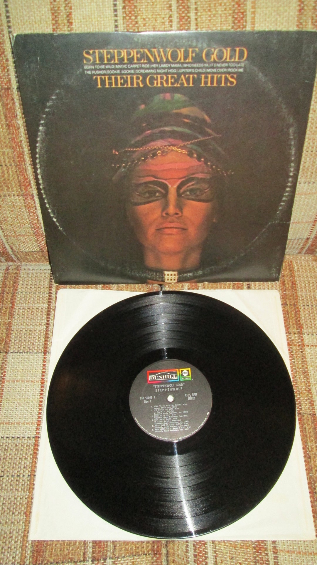 Steppenwolf -gold Their Great Hits Record Club Issue W/poster Attached on Dunhill/abc Records ...