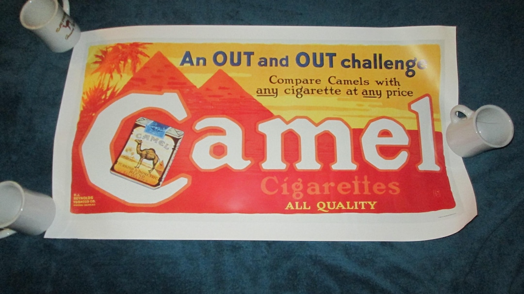 Camel Cigarettes Poster -retro Art Poster 1994 Reprint Rare Out and Out ...