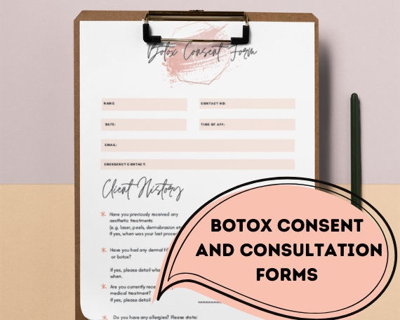 Botox Consent and Consultation Form Printable Digital | Etsy Canada