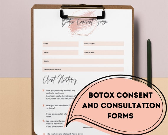 Botox Consent and Consultation Form, Printable Digital Download. 4 ...