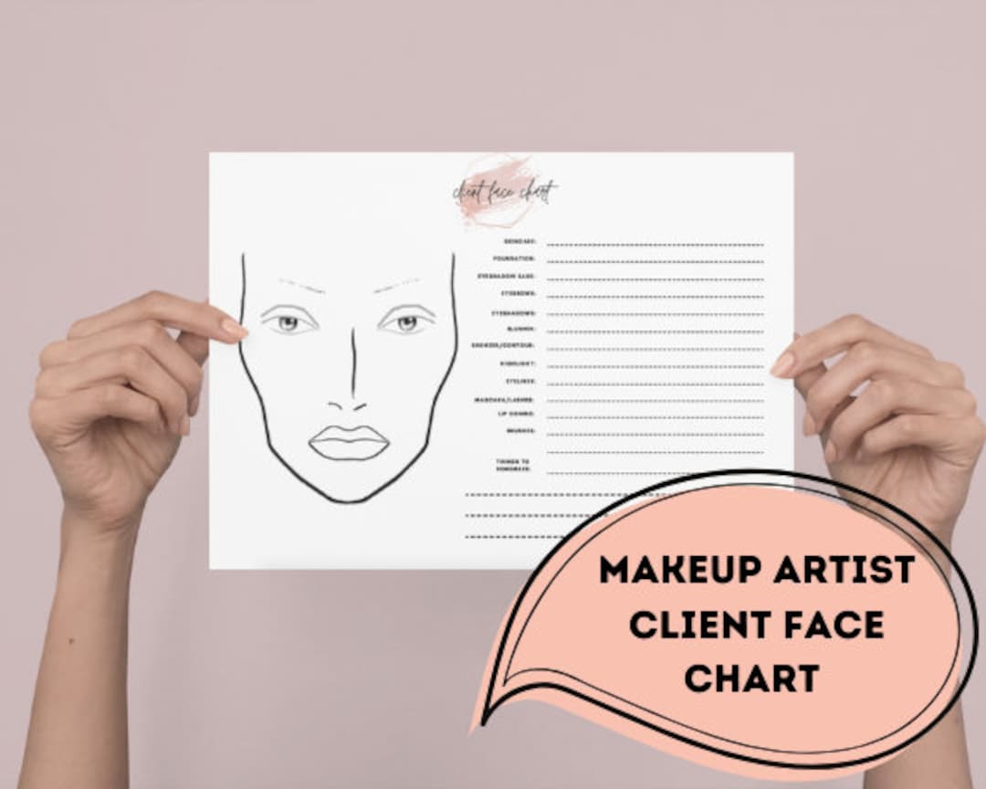 Printable Client Face Chart for Makeup Artists - Etsy