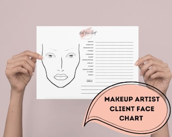 Printable Client Face Chart for Makeup Artists | Etsy
