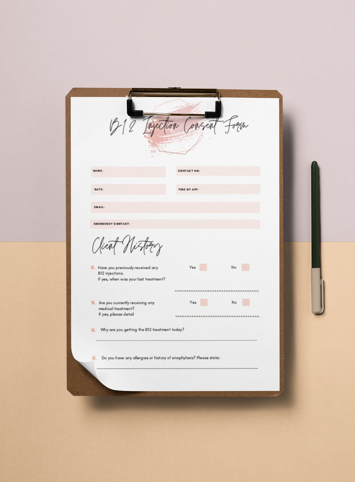 B12 Injection Consent and Consultation Form. 3 Pages, Including Health ...