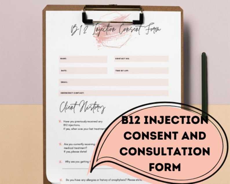 B12 Injection Consent and Consultation Form. 3 Pages, Including Health ...