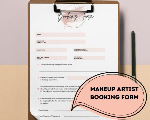 Booking Form for Makeup Artists and Beauty Professionals. Canva ...