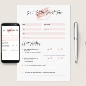 B12 Injection Consent and Consultation Form. 3 Pages, Including Health ...