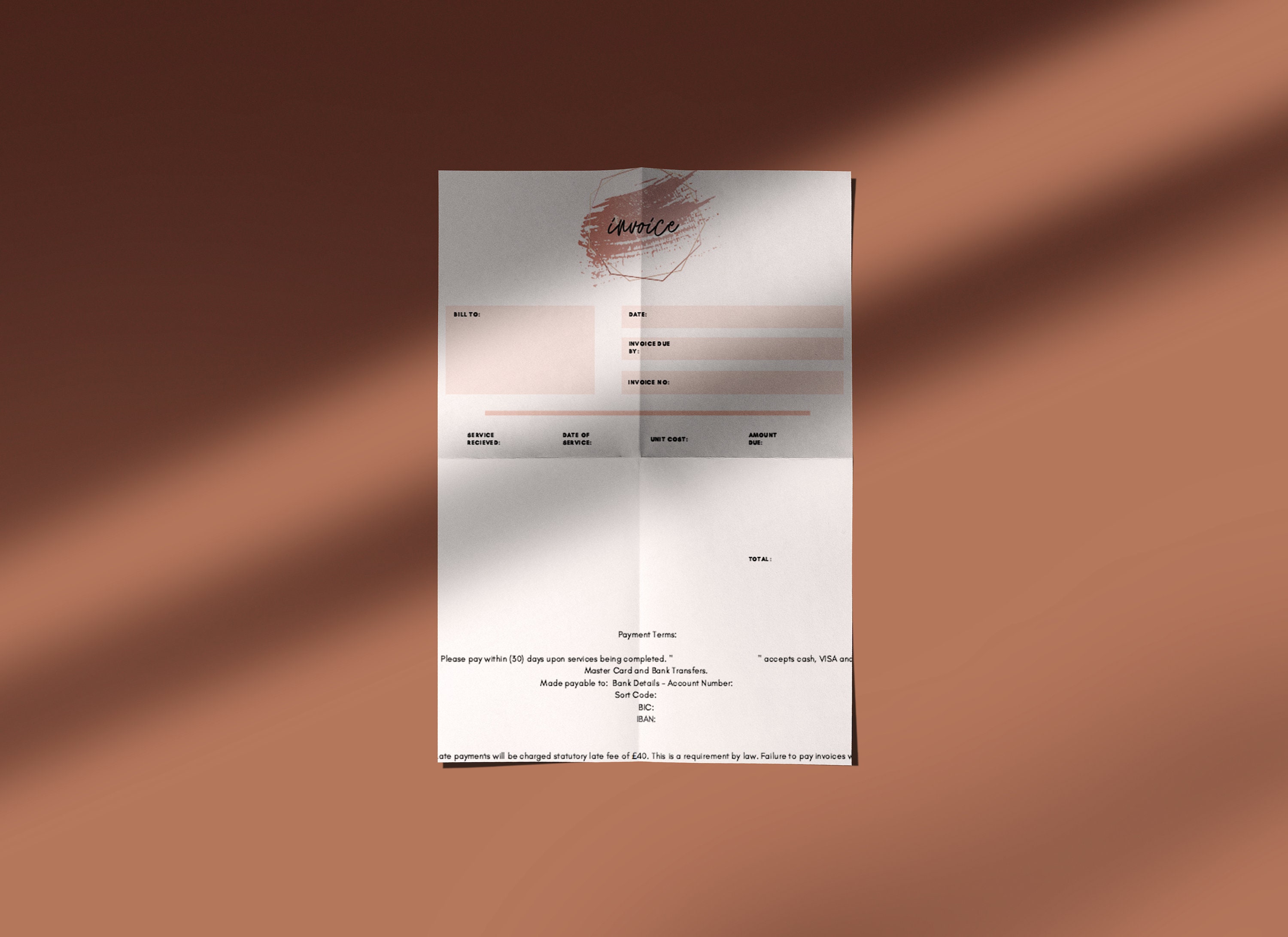 Invoice Template for Makeup Artists, Hair Stylists, Beauty ...