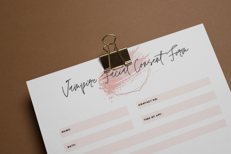 Vampire Facial PRP Consent and Consultation Form. 3 Pages, Including ...