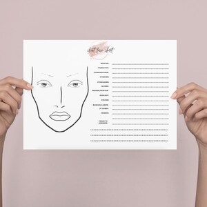 Printable Client Face Chart for Makeup Artists - Etsy