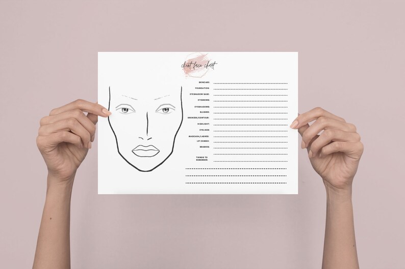 Printable Client Face Chart for Makeup Artists - Etsy