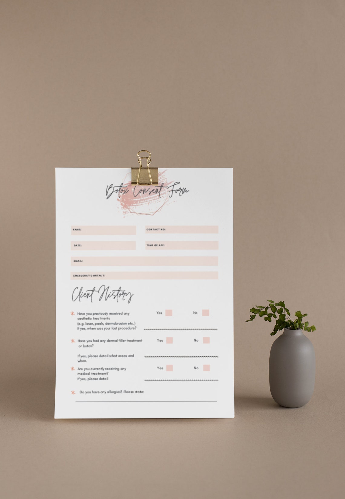 Botox Consent and Consultation Form, Printable Digital Download. 4 Forms Including Health Review ...