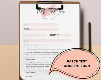 Beauty Patch Test Consultation Form - Etsy
