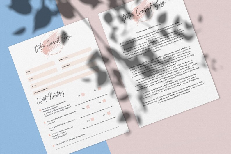Botox Consent and Consultation Form Printable Digital - Etsy Australia