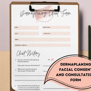 Dermaplaning Facial Consent and Consultation Form. Downloadable and ...