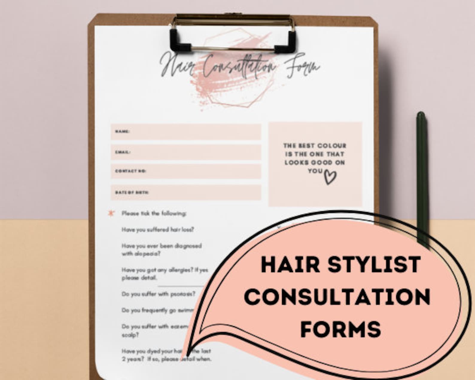 Hair Stylist Salon Consultation and Consent Form. 2 Page - Etsy UK