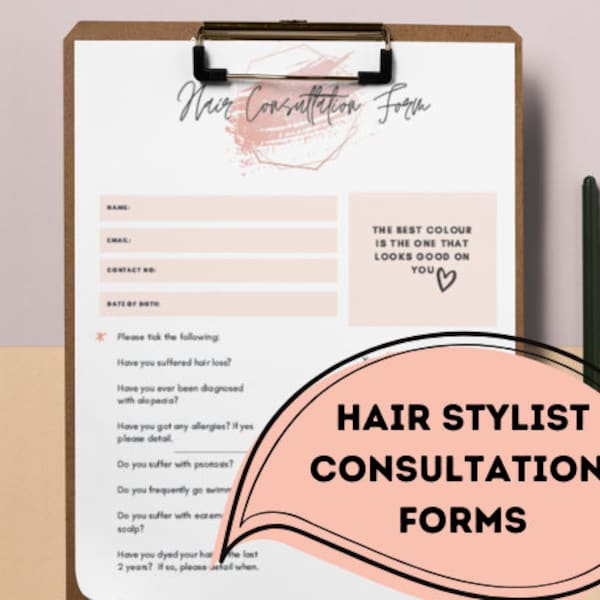 Hair Salon Forms - Etsy