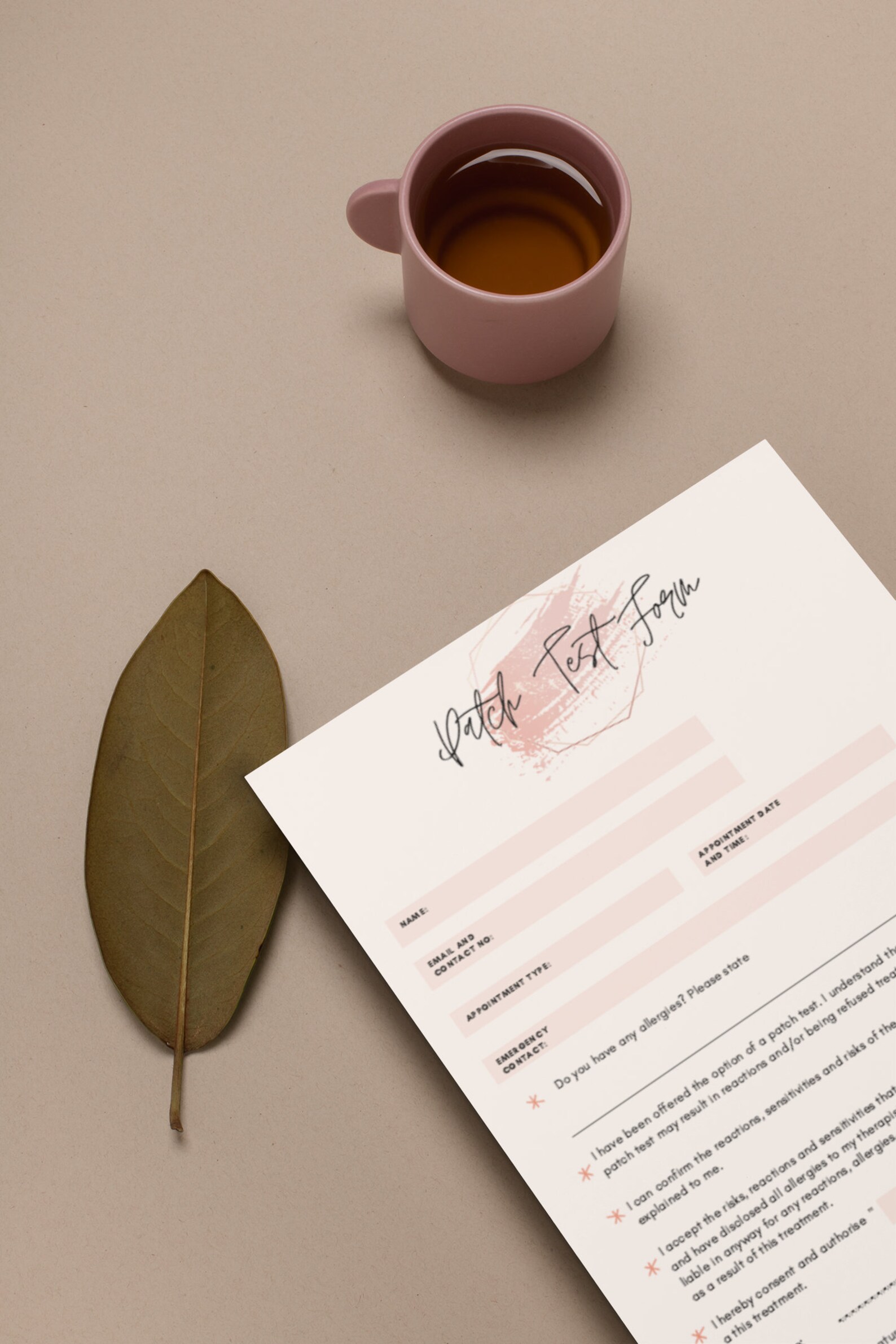 Patch Test Form for Salons, Makeup Artists, Dermatologists and ...