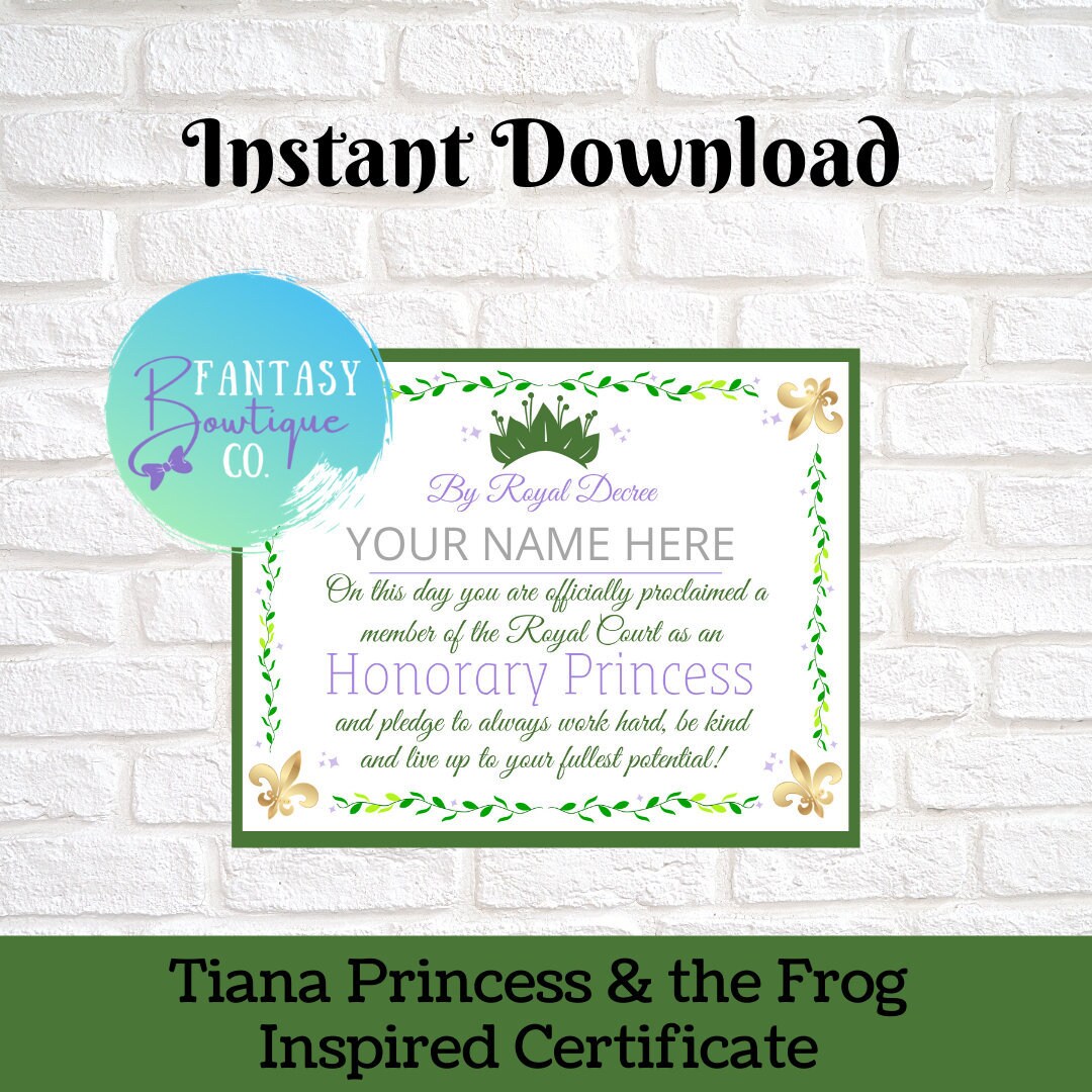 Princess Certificate Template
