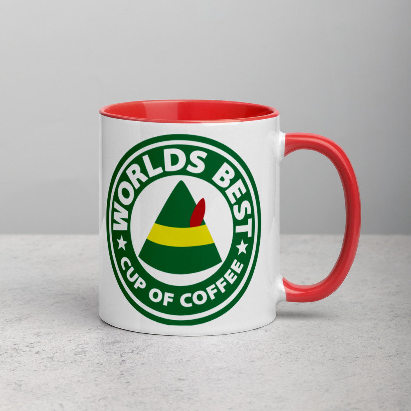 Worlds Best Cup of Coffee Mug with Color Inside Elf | Etsy