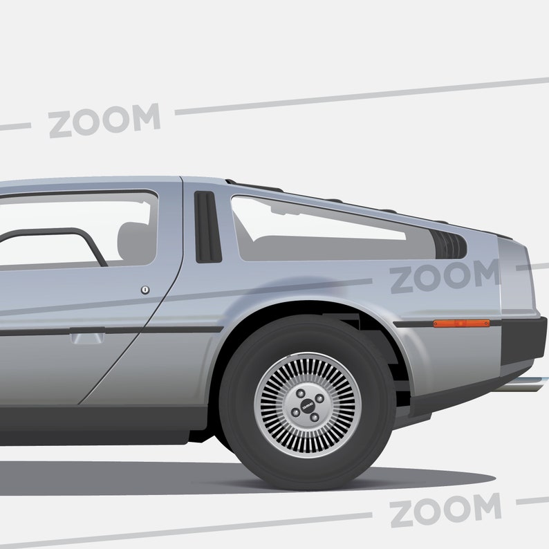 DMC Delorean Illustration - Etsy