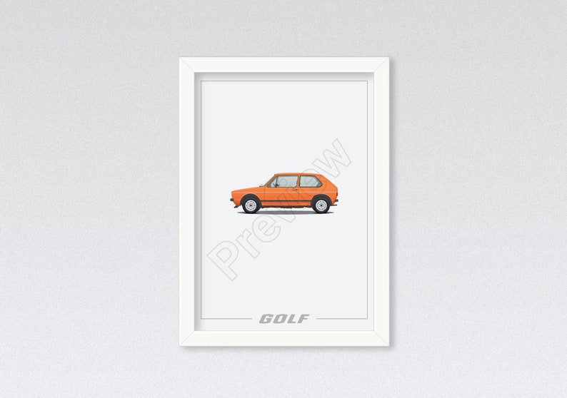 VW Golf 1 Illustration - Etsy