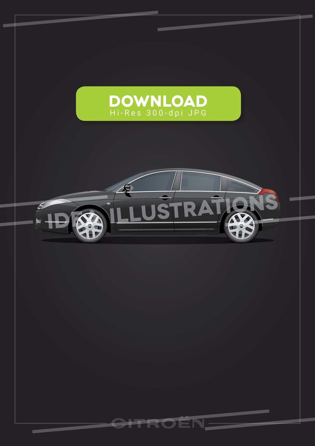 Citroen C6 Illustration - Etsy