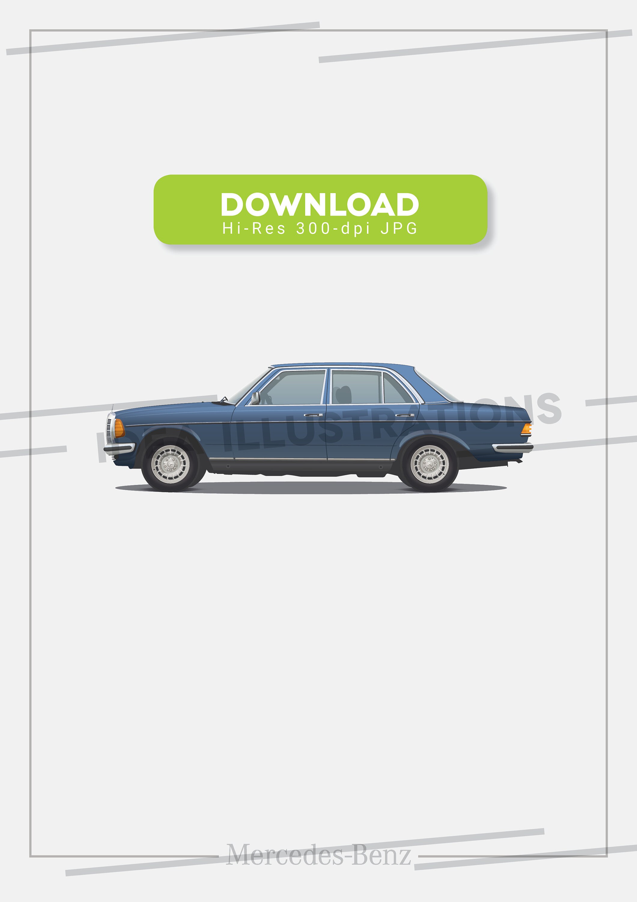 Mercedes-benz W123 Illustration - Etsy