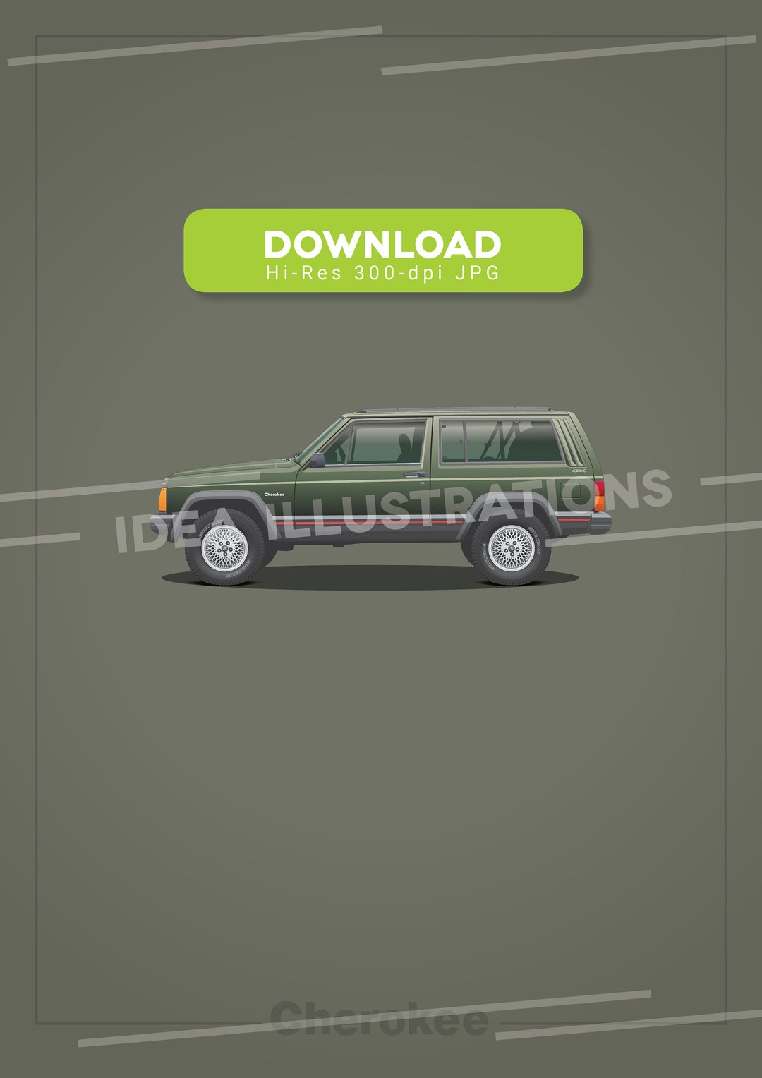 Jeep Cherokee XJ Illustration - Etsy