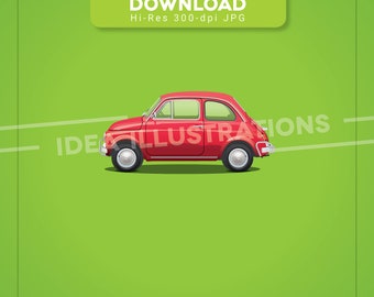 Fiat 500 Poster Print Fiat Cinquecento ROSSO Red Italian - Etsy