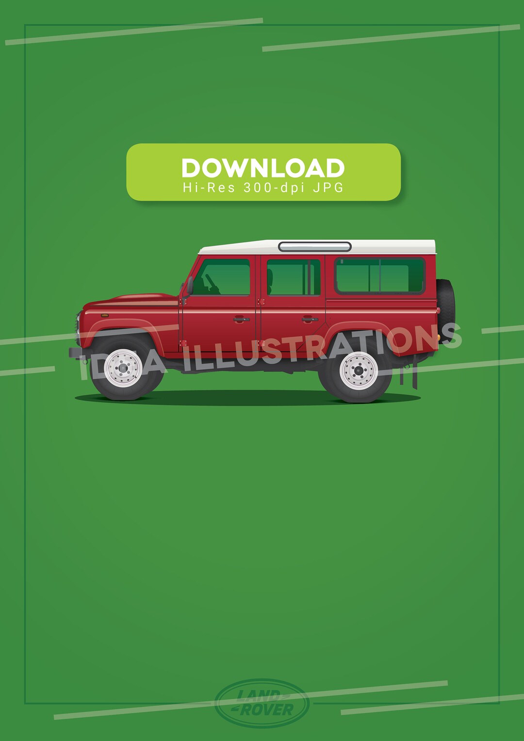 Land Rover Defender Illustration - Etsy