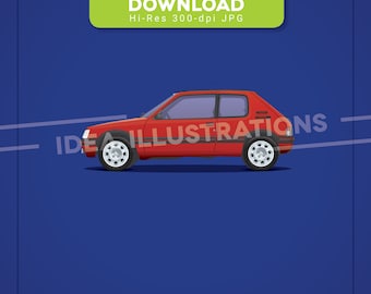 Peugeot 205 Car Art - Etsy