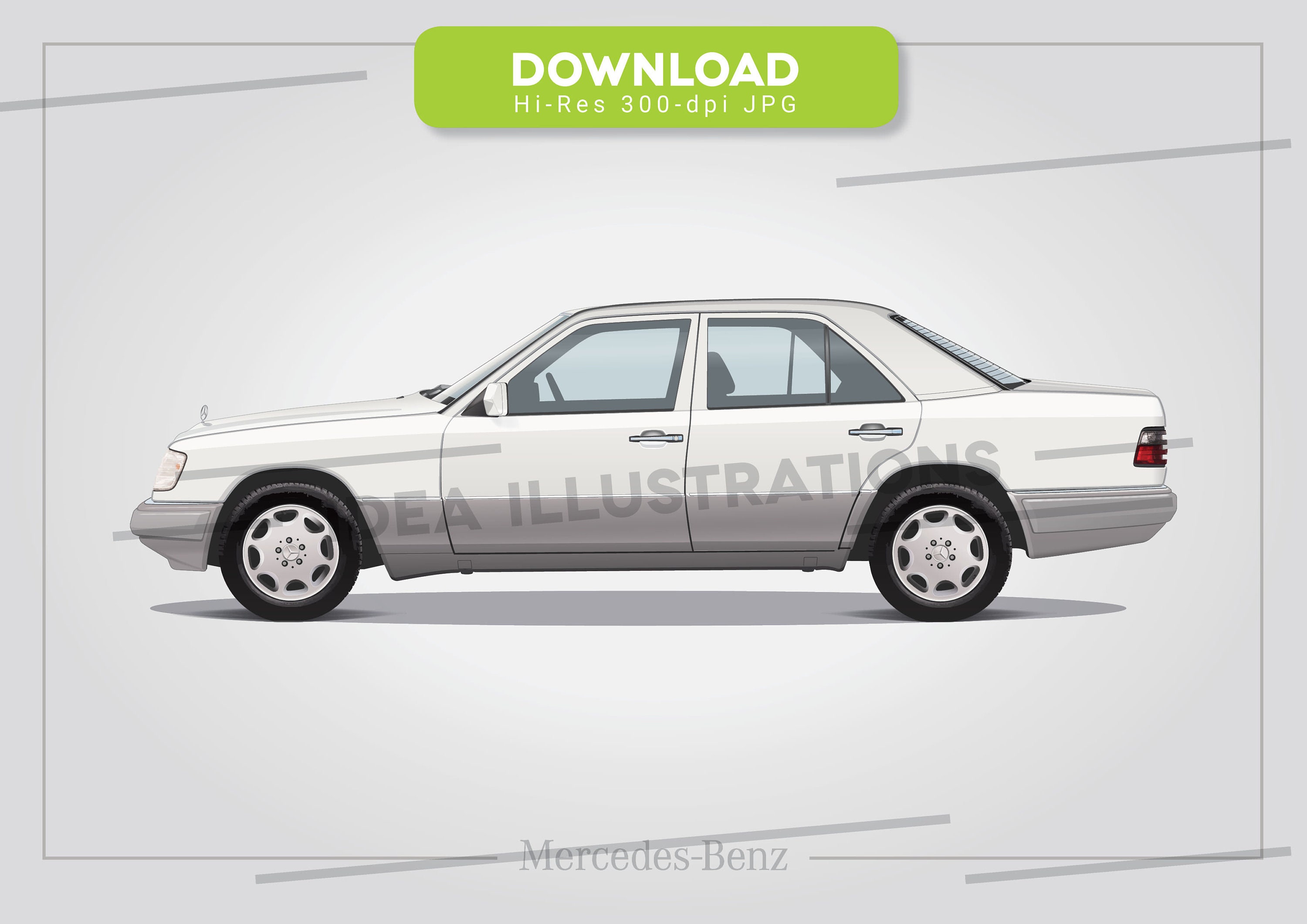 Mercedes-benz E-class W124 Illustration - Etsy