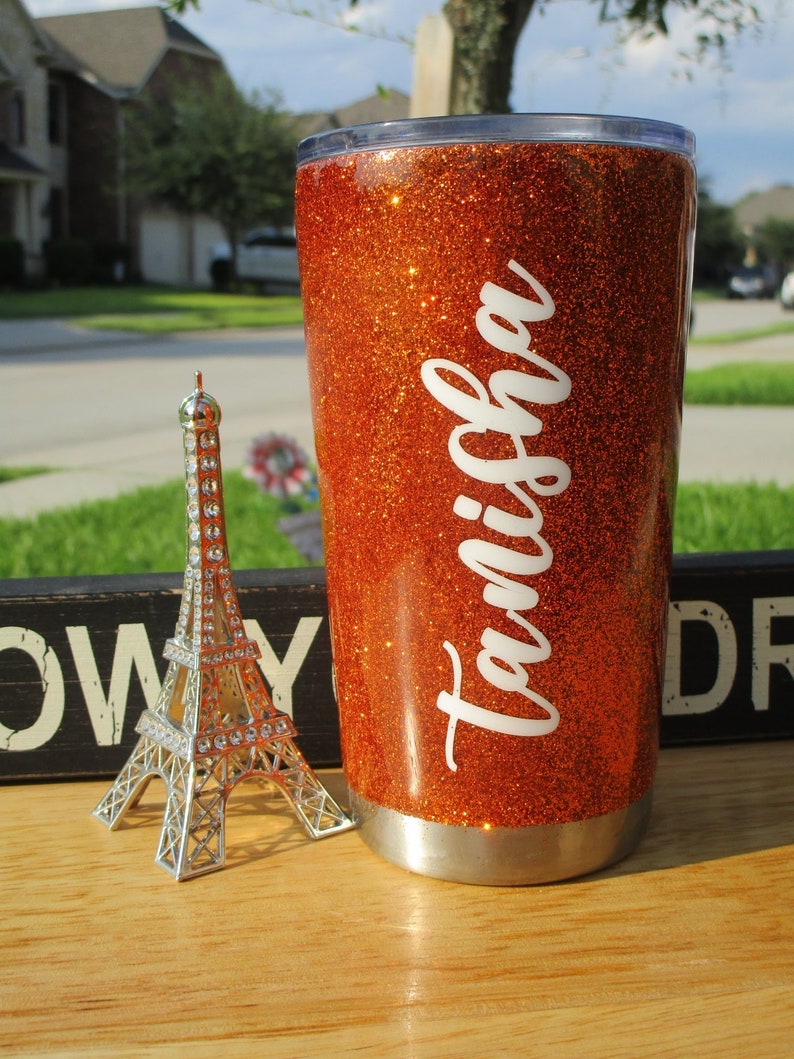 Personalized Glitter Tumbler Custom Tumbler Name or Monogram Name ...