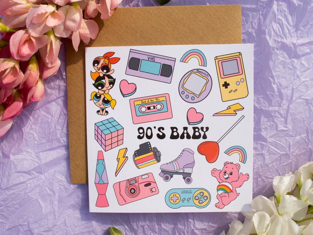 90s Birthday Card L 90s Baby L Pastel Greeting Card - Etsy