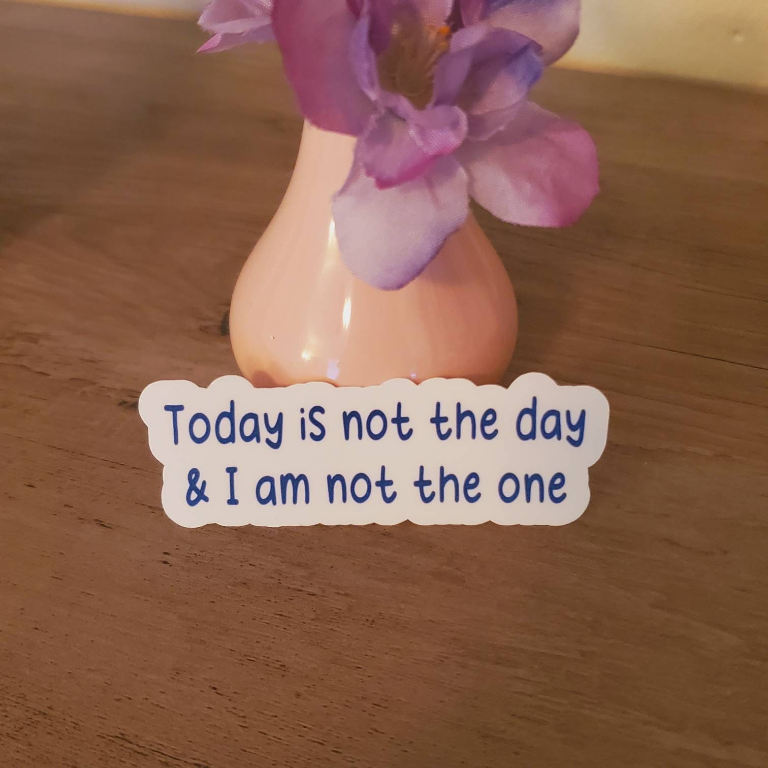 Today is Not the Day and I Am Not the One Water Bottle Sticker - Etsy