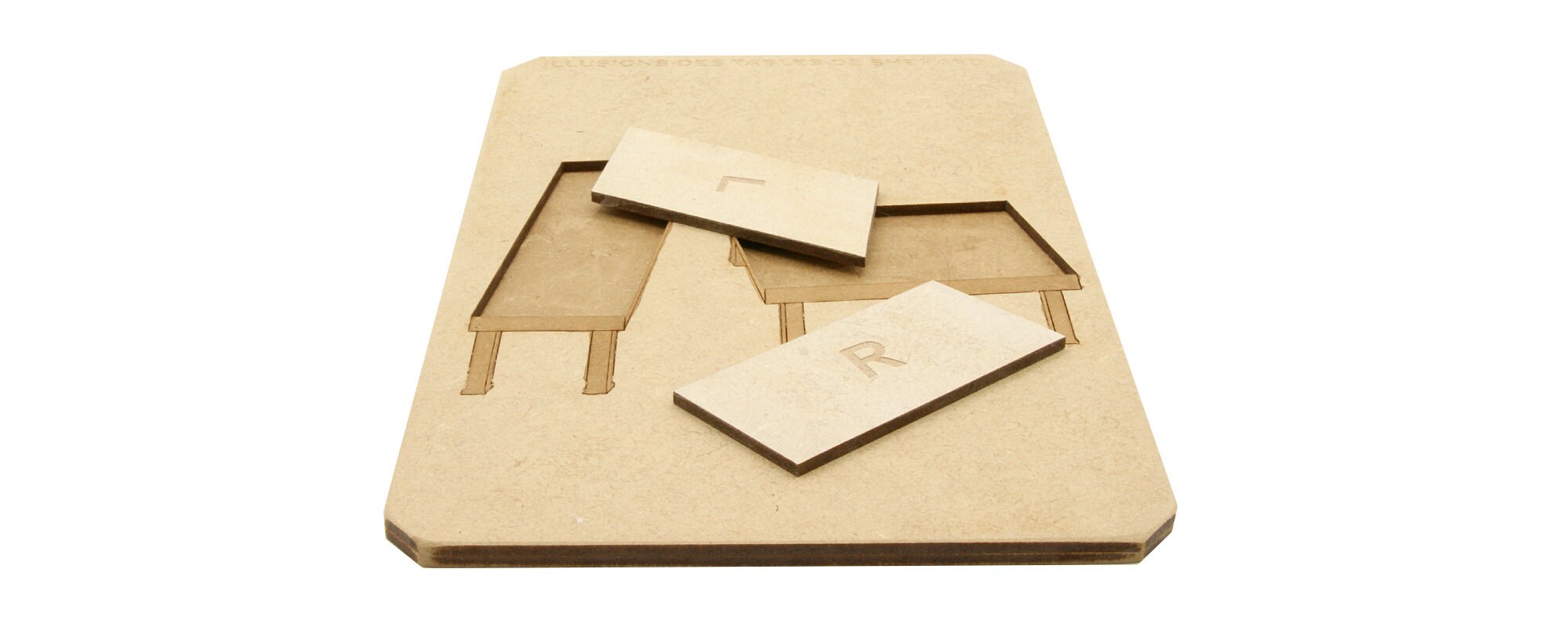 Juego de ilusión óptica de madera, Shepard's Tables Illusion - Etsy España