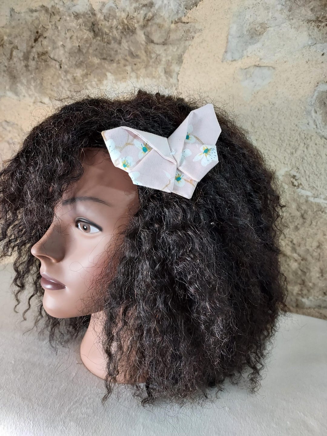 Butterfly Barette Origami Flowers Light Pink Green - Etsy