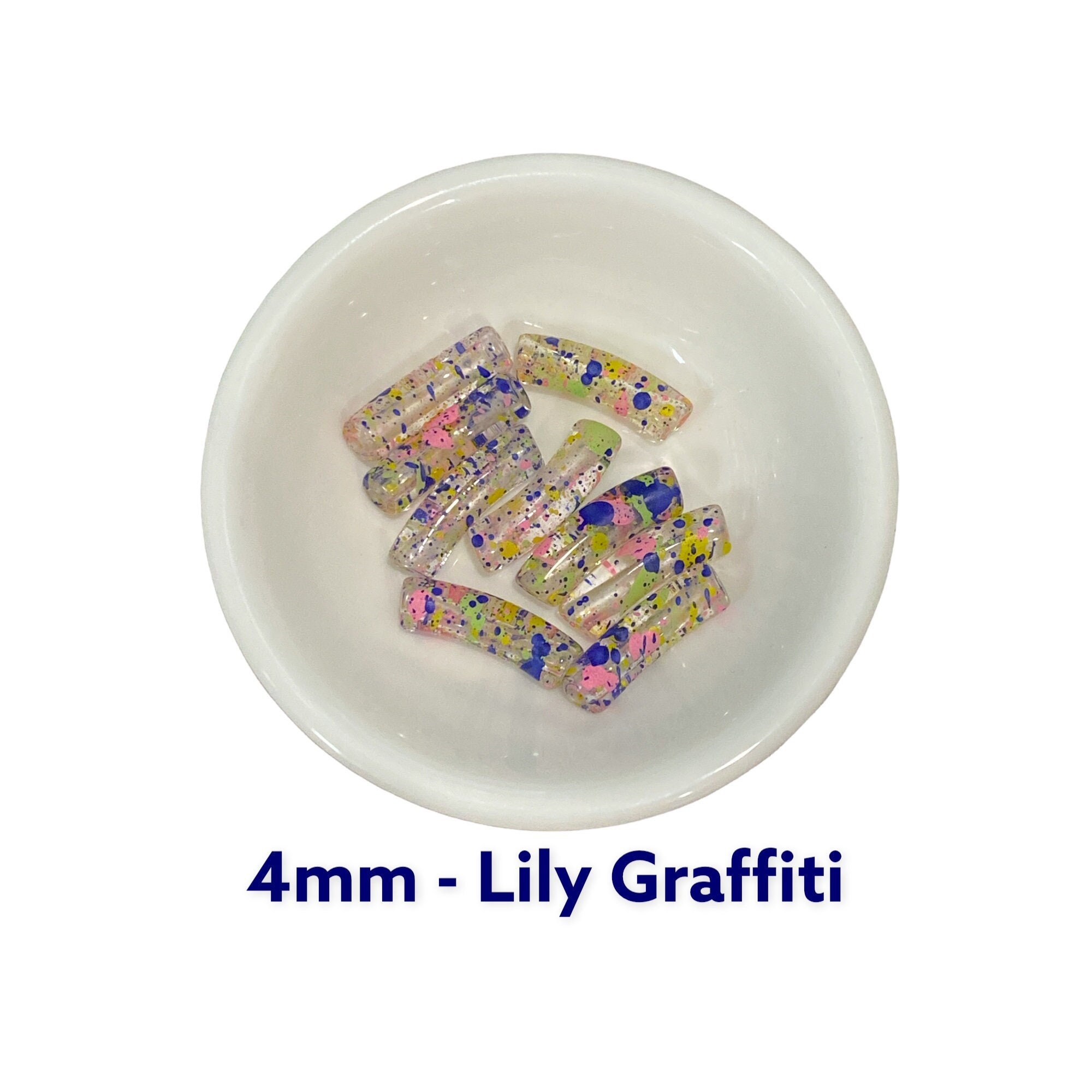 4mm-lily Multicolor Graffiti Paint Splatter Beads lily | Etsy