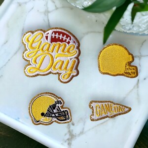 Orange Game Day Chenille Patch: Football Helmet, Flag - Iron on or Self Adhesive - Etsy