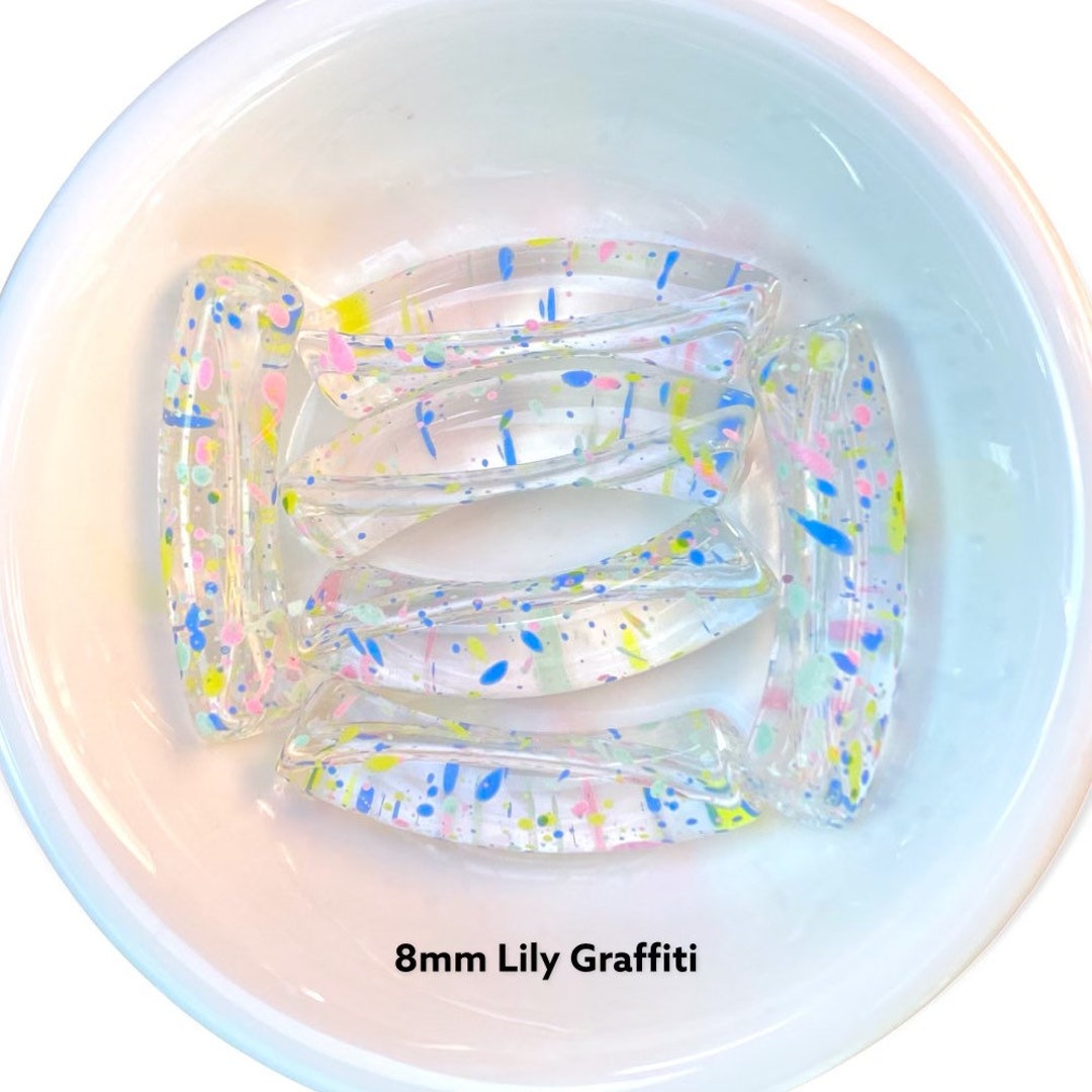 Graffiti Paint Splatter Acrylic Tube Beads: Lily Inspired (7.1mm X 35mm ...