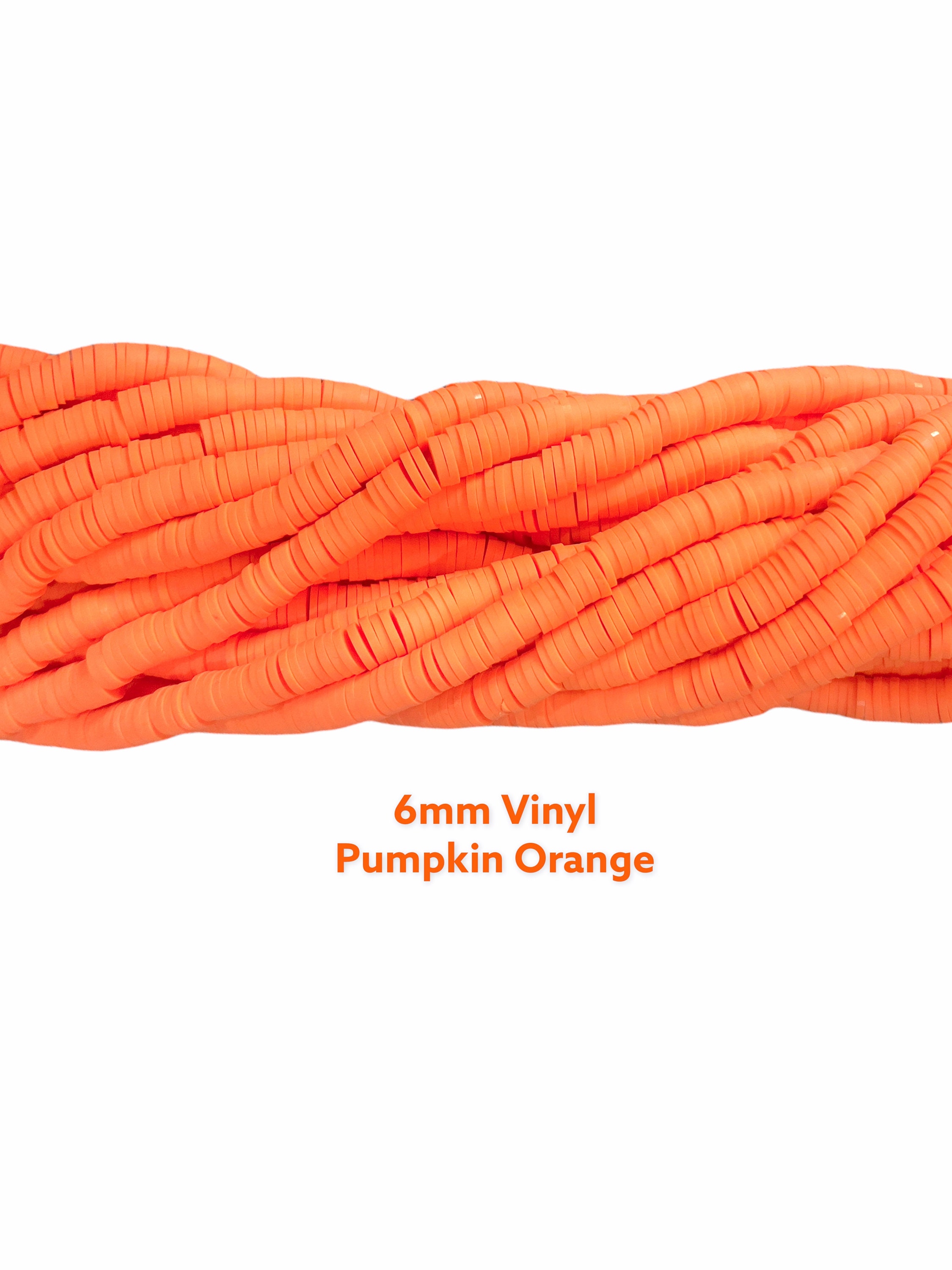 6mm Pumpkin Orange Vinyl Heishi Beads Vinyl Beads Polymer - Etsy
