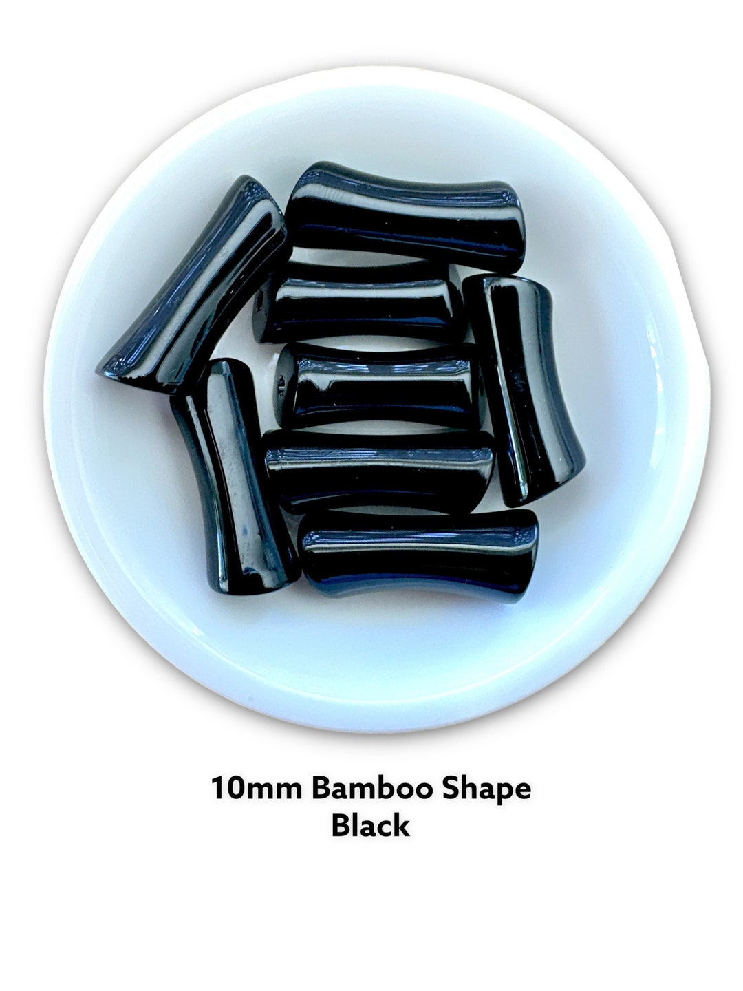 New Bamboo Shape 10mm Black Bamboo New Shape Acrylic Tube Beads Acrylic ...